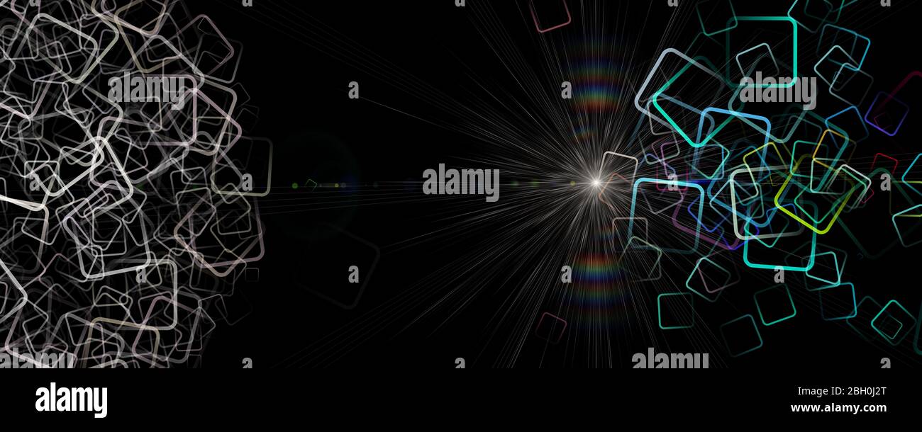 Futuristic square panorama background design illustration with light ...