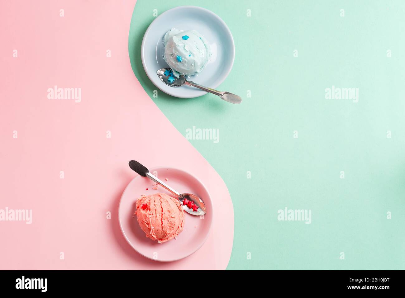 Balls of freshly cooked natural homemade colorful berries ice cream or ...