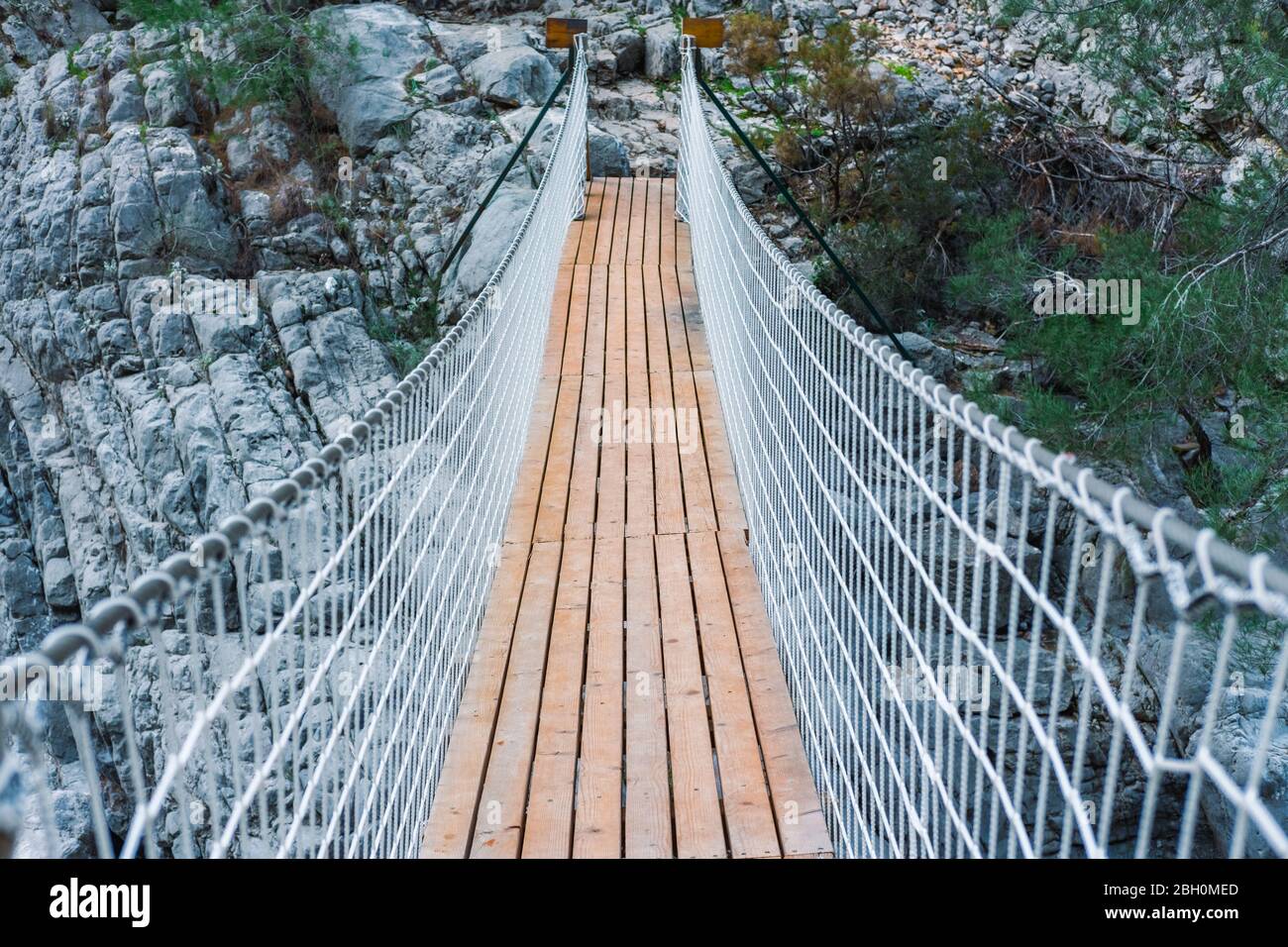 Hanging wooden bridge in the nature in Goynuk Kanyonu in Antalya,Turkey ...