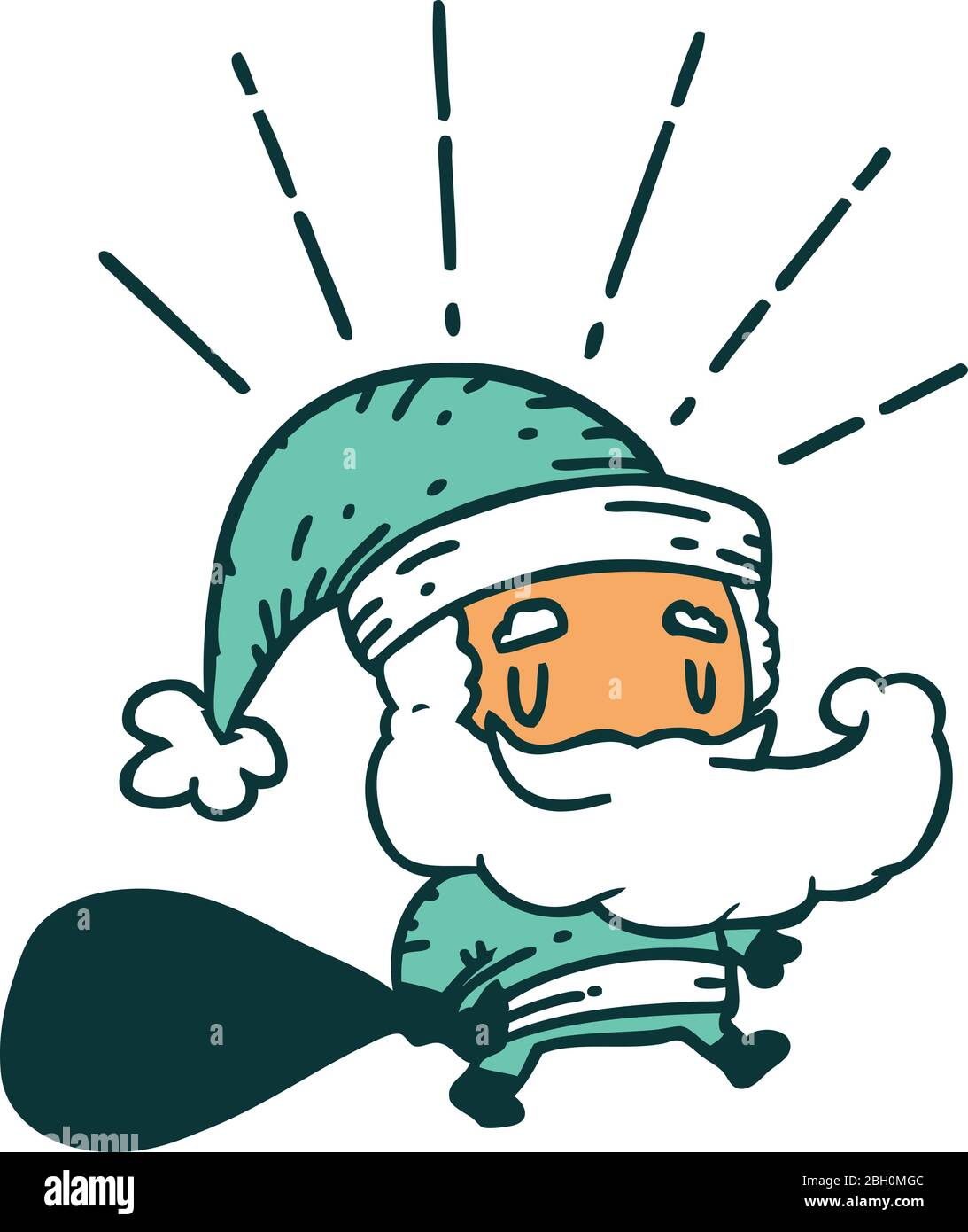 illustration of a traditional tattoo style santa claus christmas ...