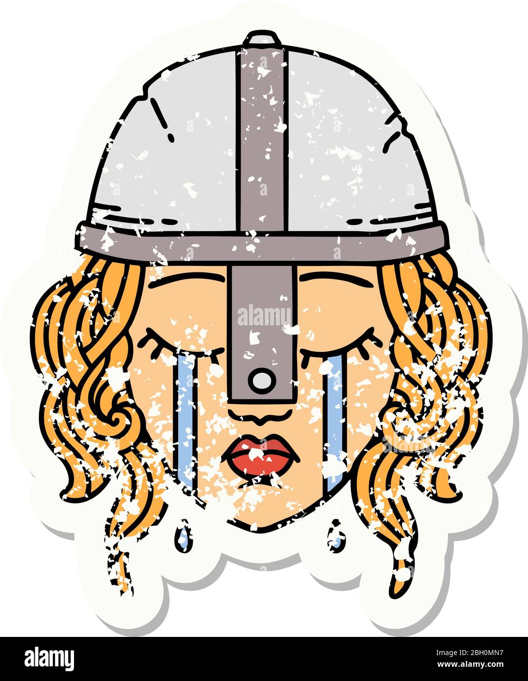 grunge sticker of a crying human fighter Stock Vector Image & Art - Alamy