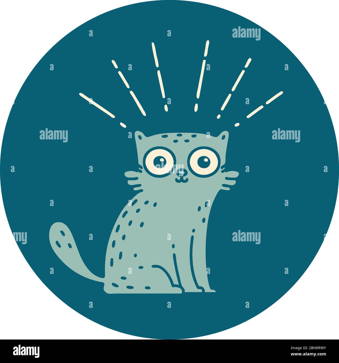 icon of a tattoo style surprised cat Stock Vector Image & Art - Alamy
