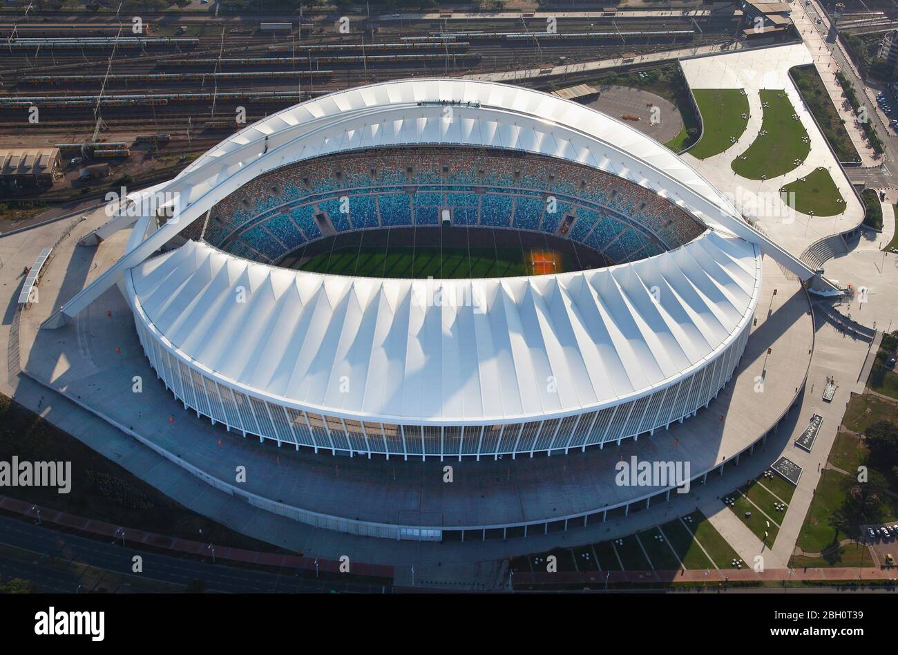 Aerial view of Moses Mabhida Stadium Stock Photo - Alamy