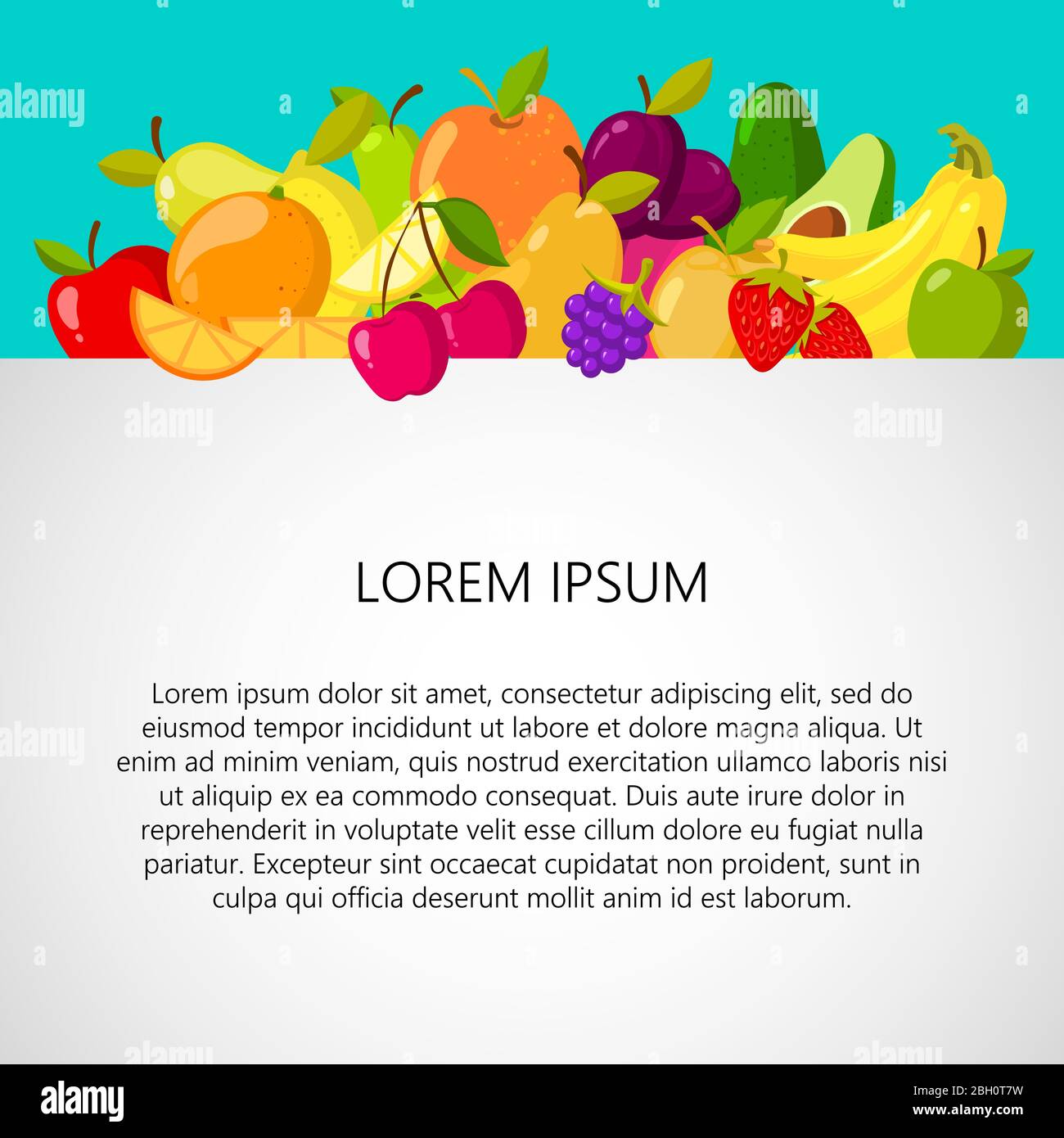 Healthy food background. Design template frame banner. Vector ...
