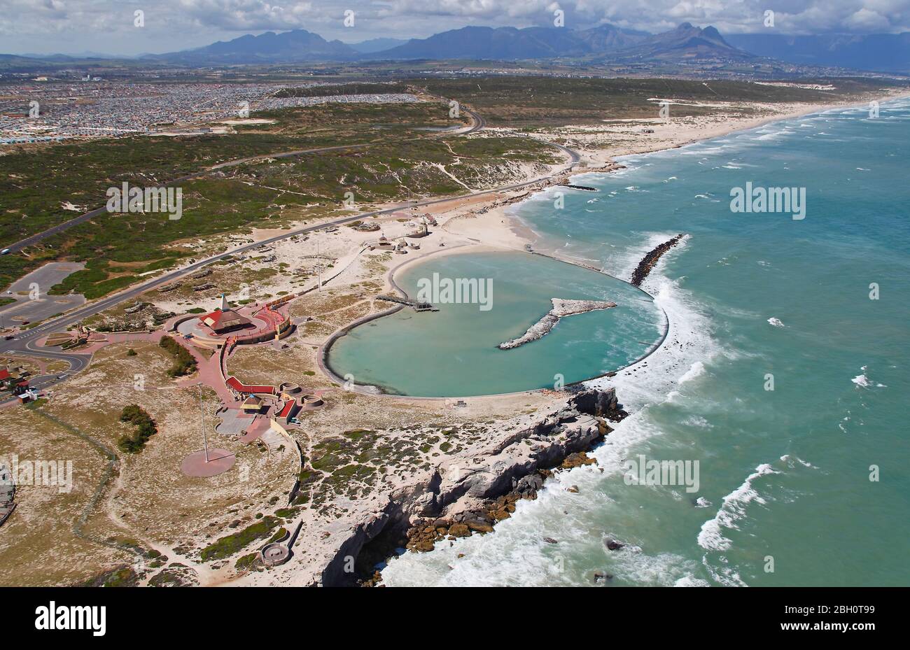 Aerial photo of Monwabisi Beach Stock Photo - Alamy
