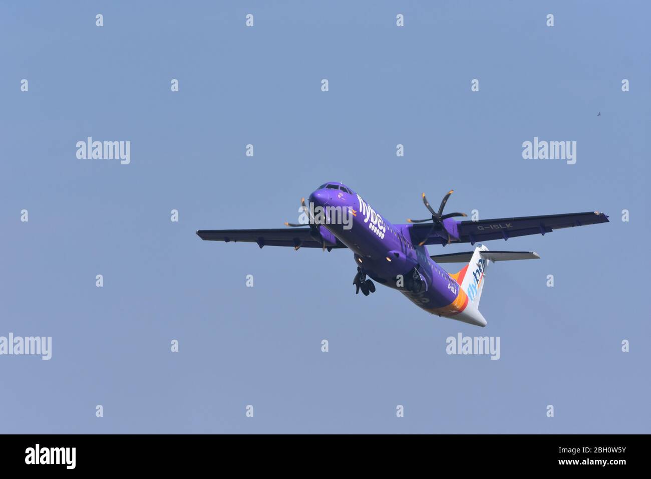 A flybe propeller plane, Bristol Airport, Lulsgate Stock Photo - Alamy