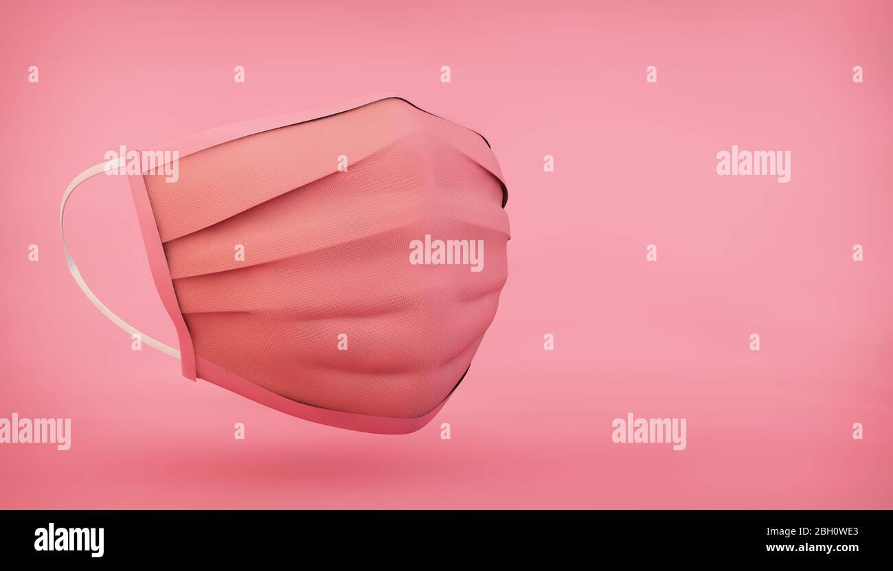 Pink medical mask 3d rendering Stock Photo - Alamy