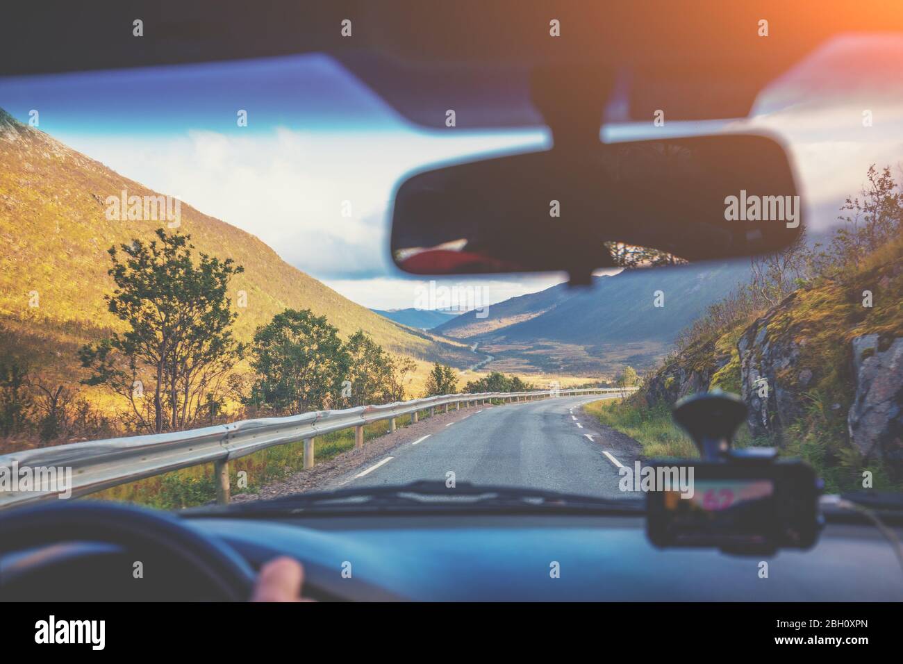Car windshield road hi-res stock photography and images - Alamy