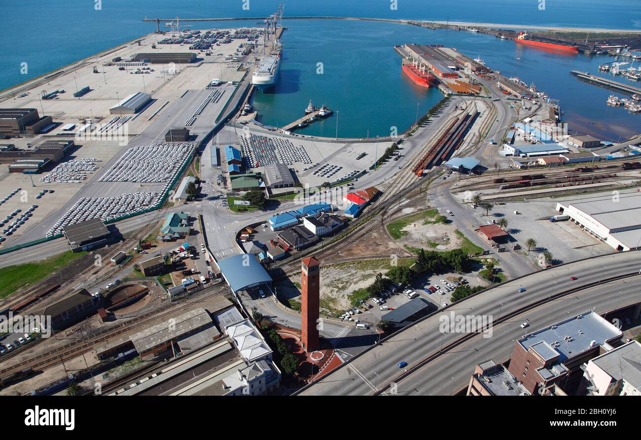 Aerial photo of Port Elizabeth Harbour and Campanile Stock Photo - Alamy