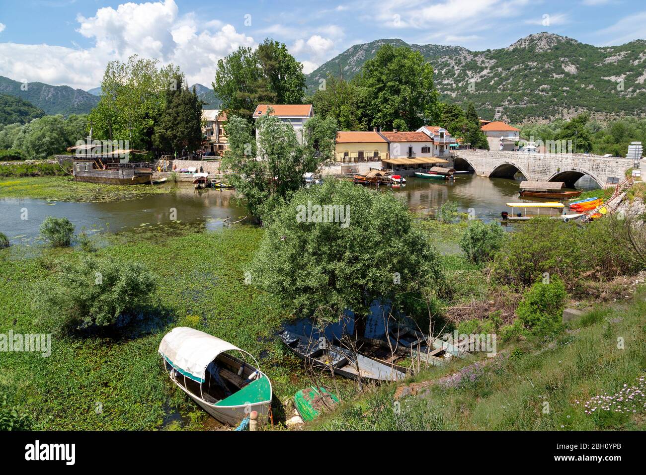 View over the old town of Virpazar in Montenegro Stock Photo - Alamy