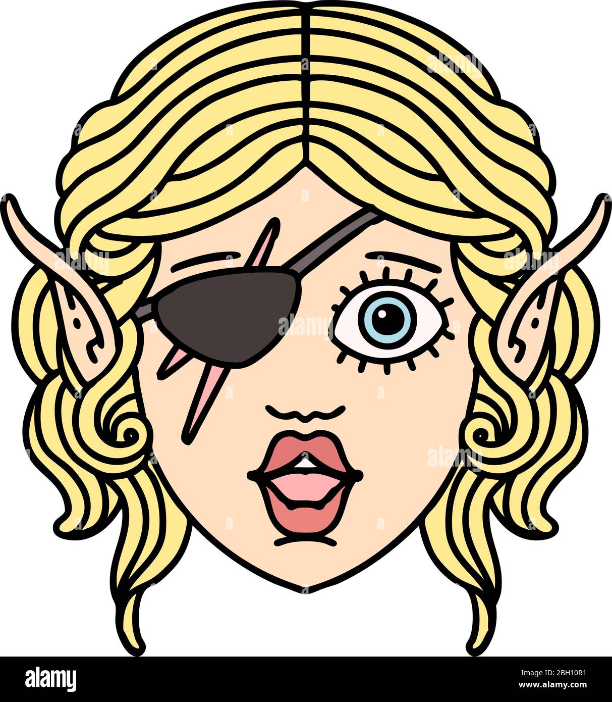 Retro Tattoo Style elf rogue character face Stock Vector Image & Art ...