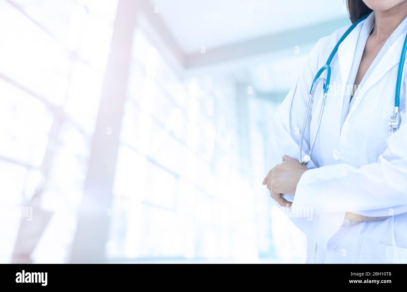 Abstract blurred white doctor medical office room background concept ...