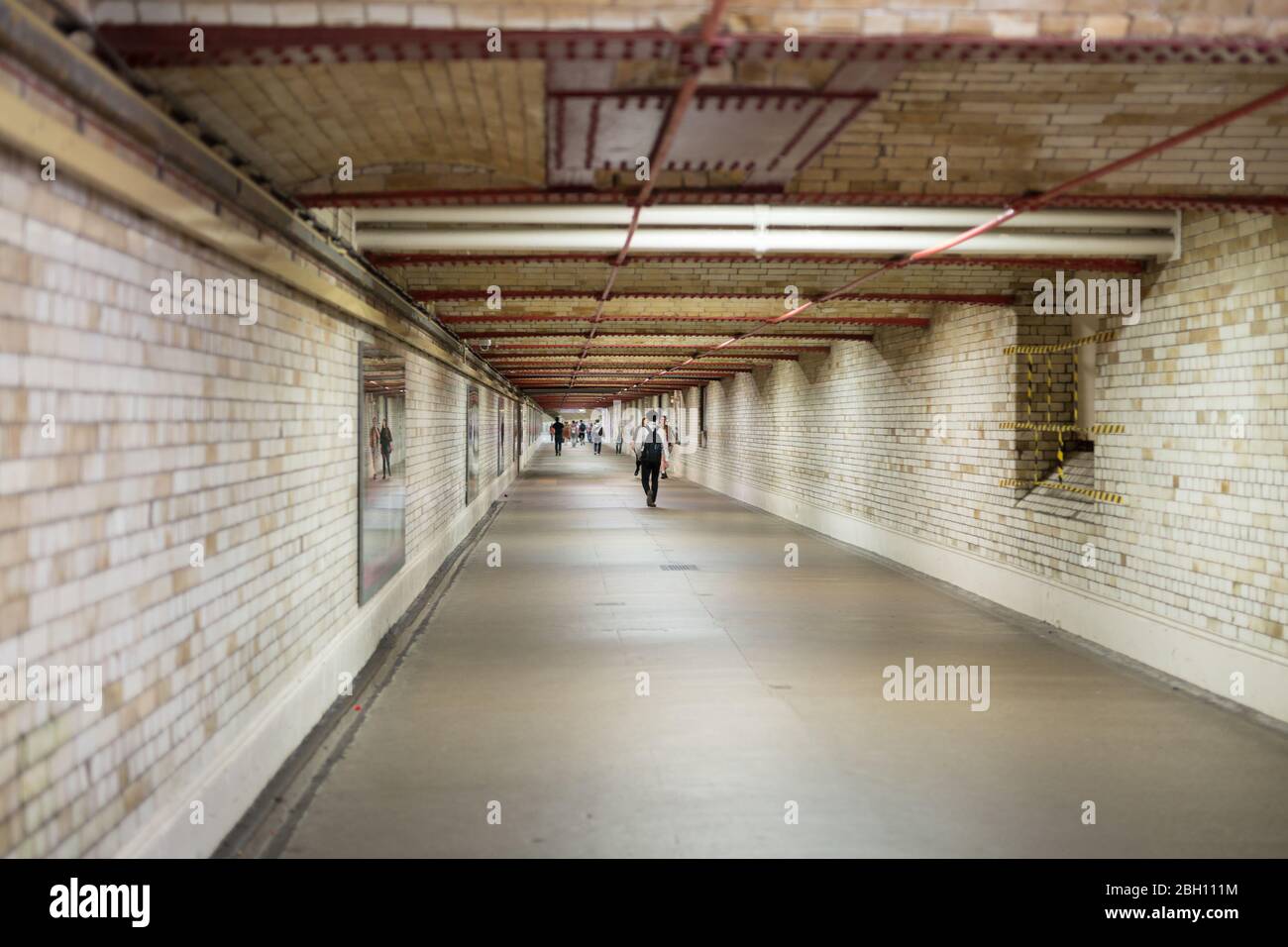 Subway Underpass: Long Tunnel with People in the Way Stock Photo - Alamy