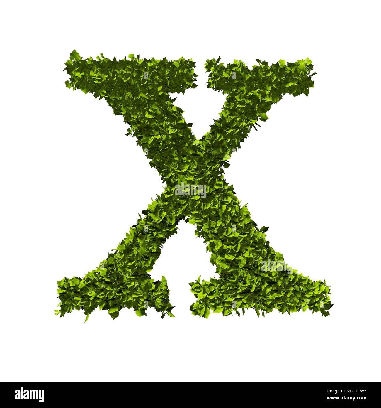 Letter X nature leaf alphabet. 3D Rendering Stock Photo - Alamy
