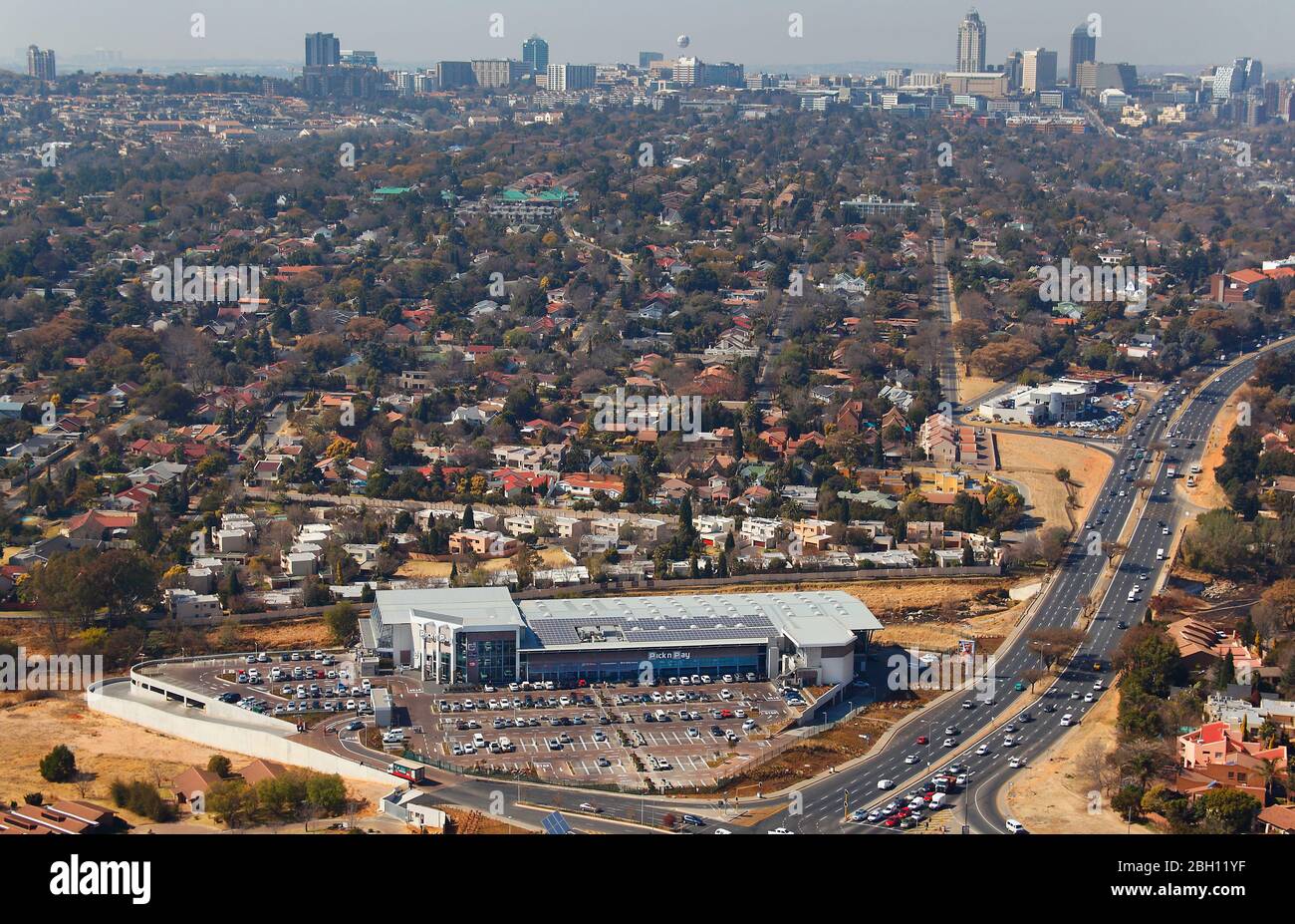 Aerial view of Pick 'Pay on Nicol Stock Photo - Alamy