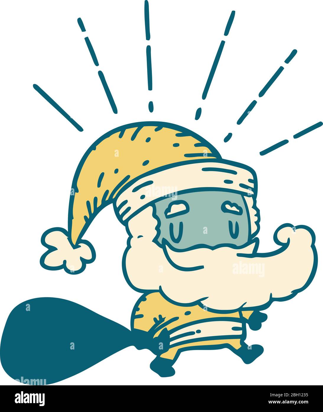 illustration of a traditional tattoo style santa claus christmas ...
