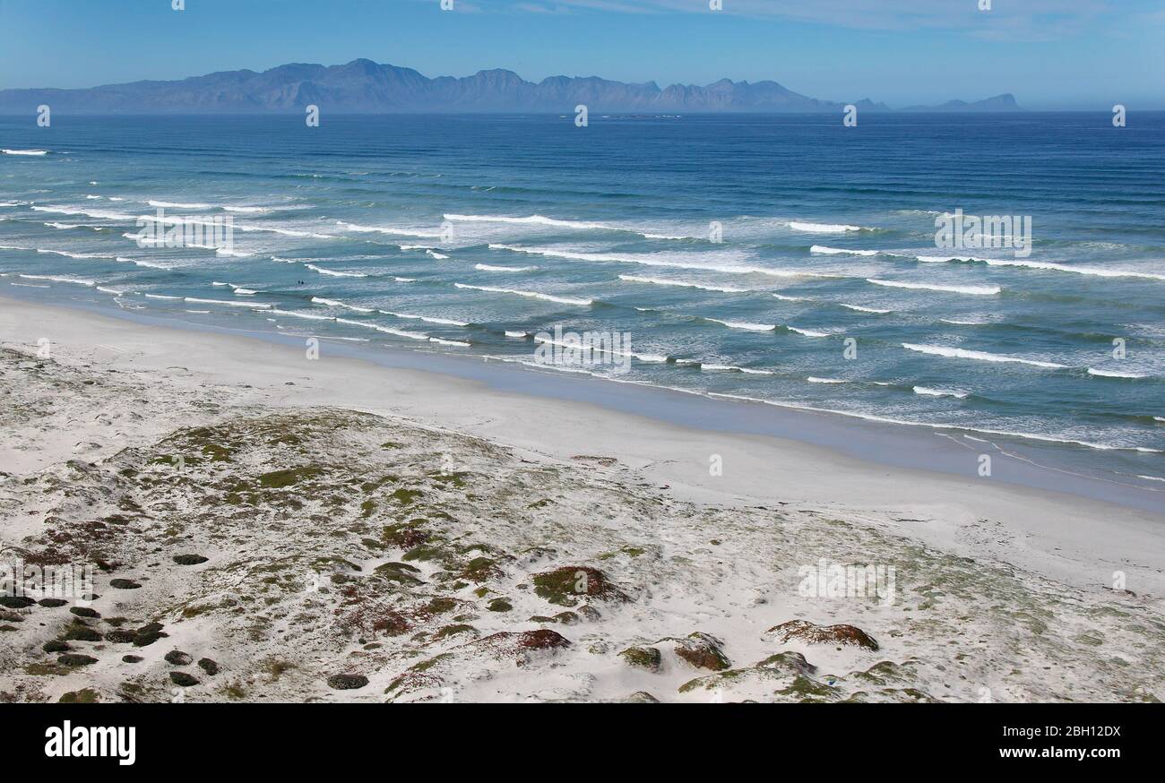 Aerial photo of Muizenberg Beach waves and False Bay Stock Photo - Alamy
