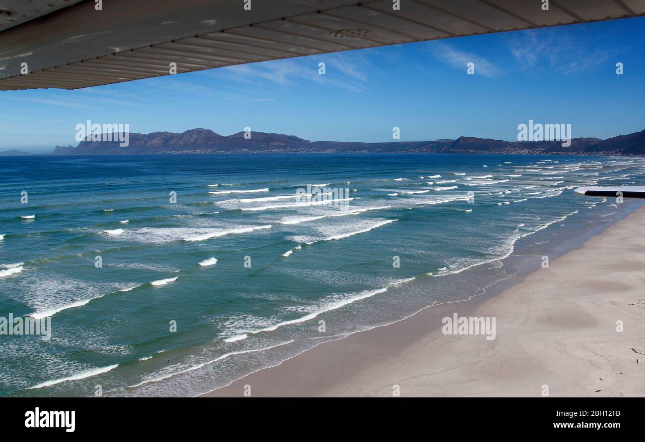 Aerial photo of Muizenberg Beach waves and False Bay Stock Photo - Alamy