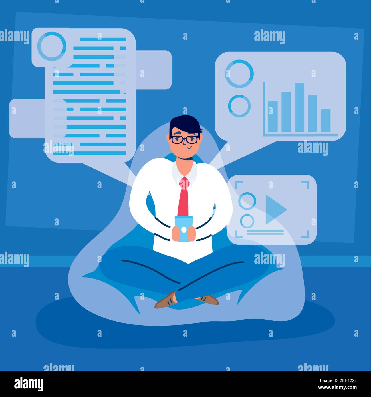 man using smartphone technology character Stock Vector Image & Art - Alamy