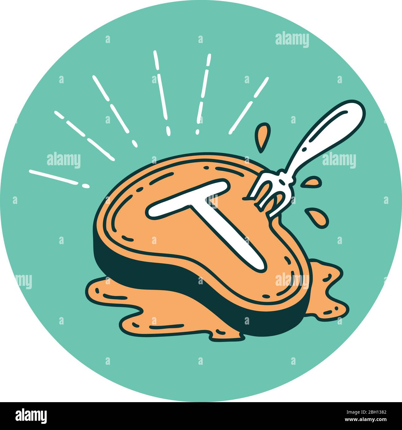 icon of a tattoo style steak and fork Stock Vector Image & Art - Alamy