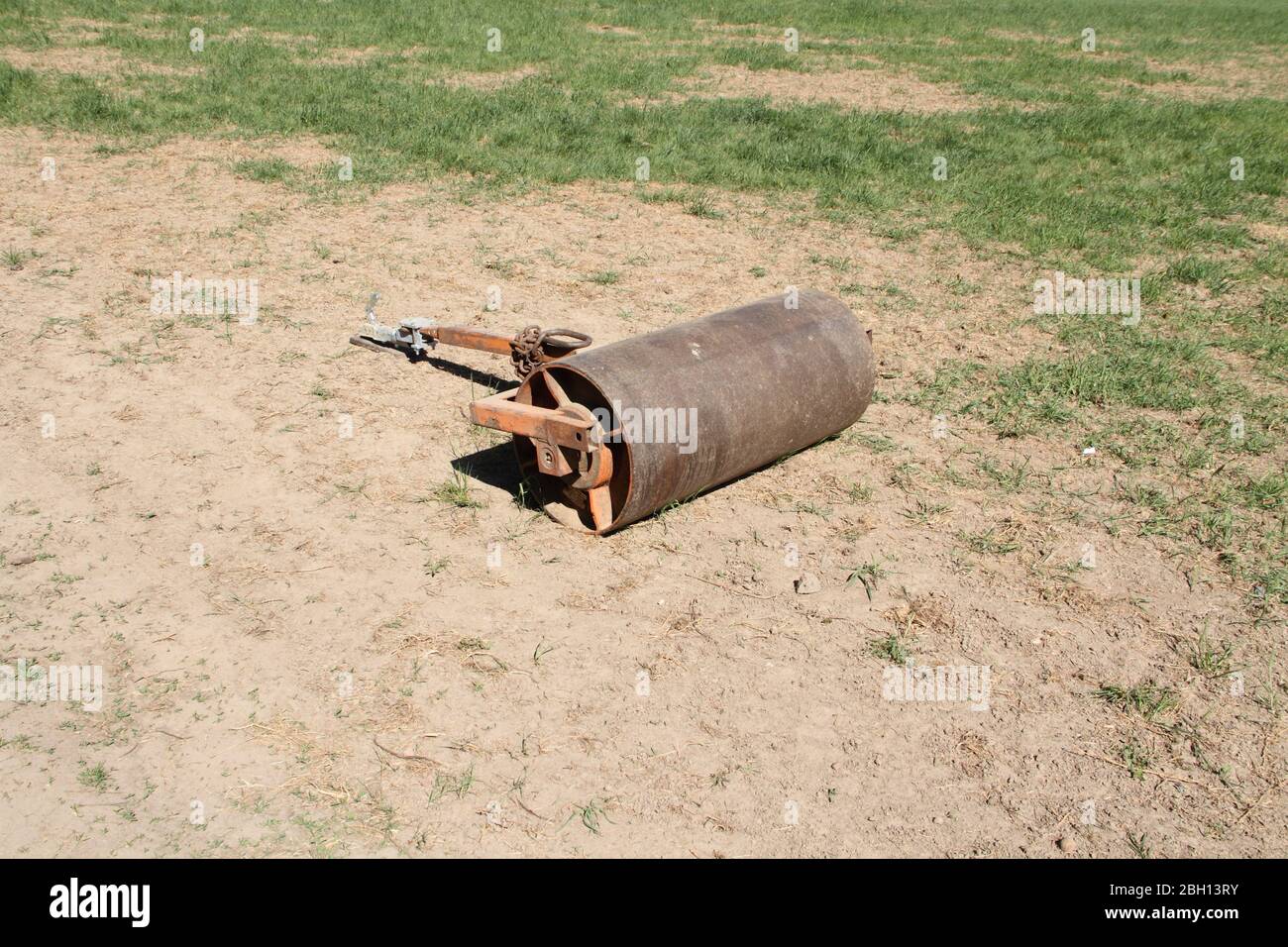 an old roller to compact earth Stock Photo - Alamy