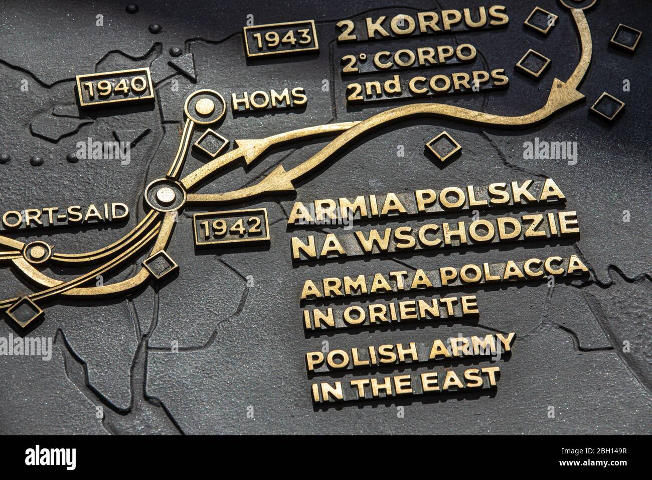 Polish army in the east. Second World War map. Polish monumental ...