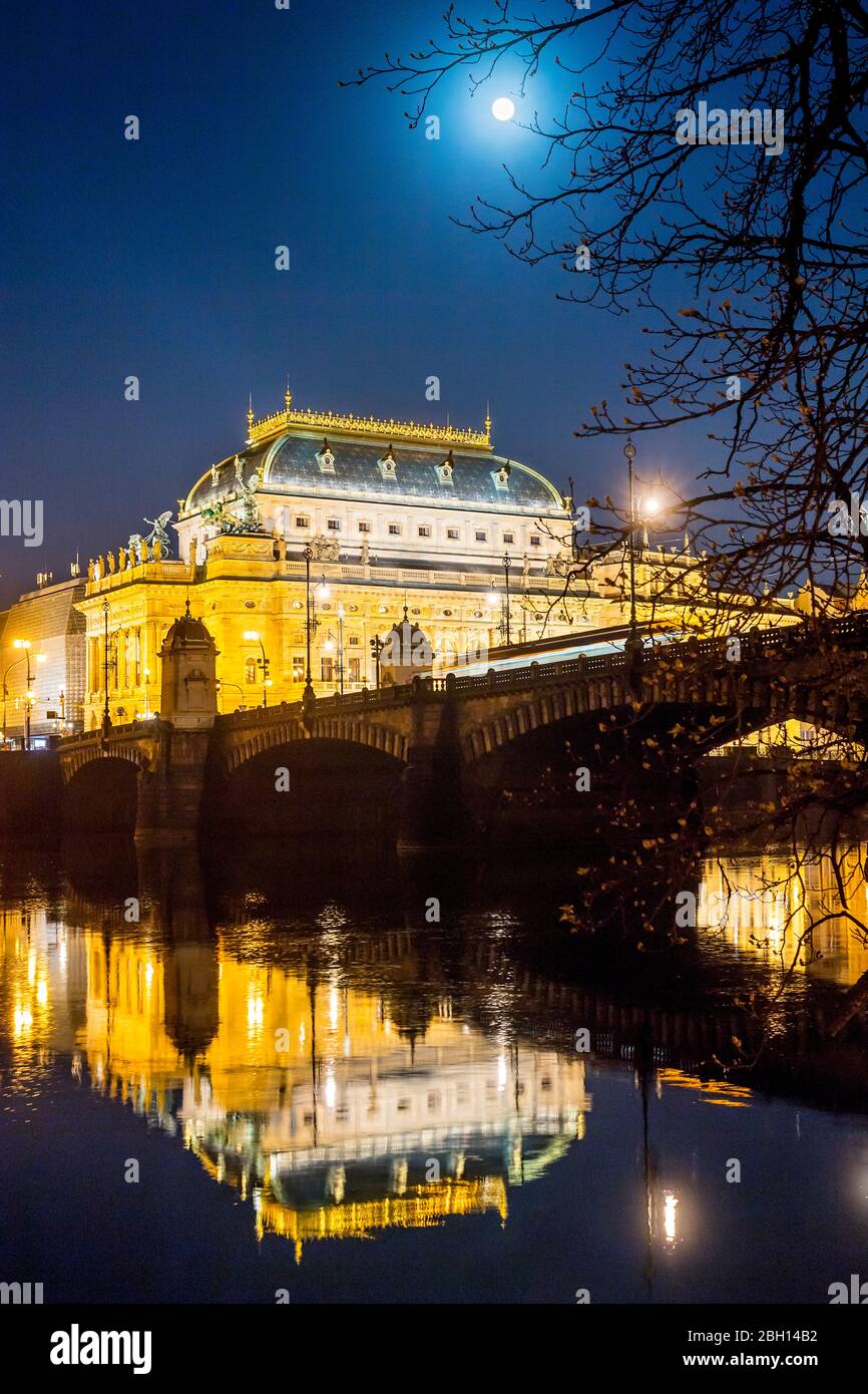 Night picture of historical building of the national theatre hi-res stock photography and images ...