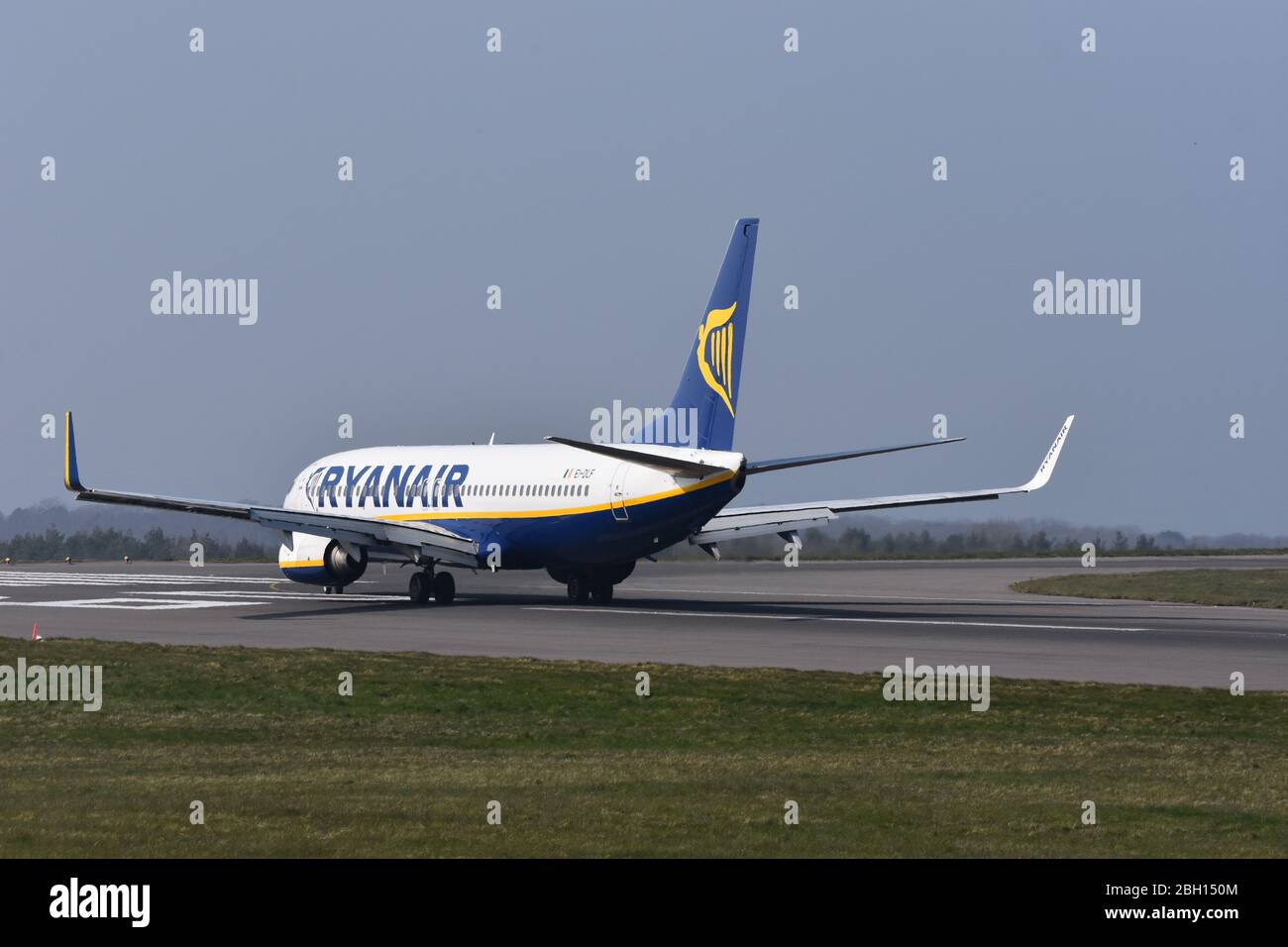 A Ryanair aircraft on the runway at Bristol Airport, Lulsgate Stock ...