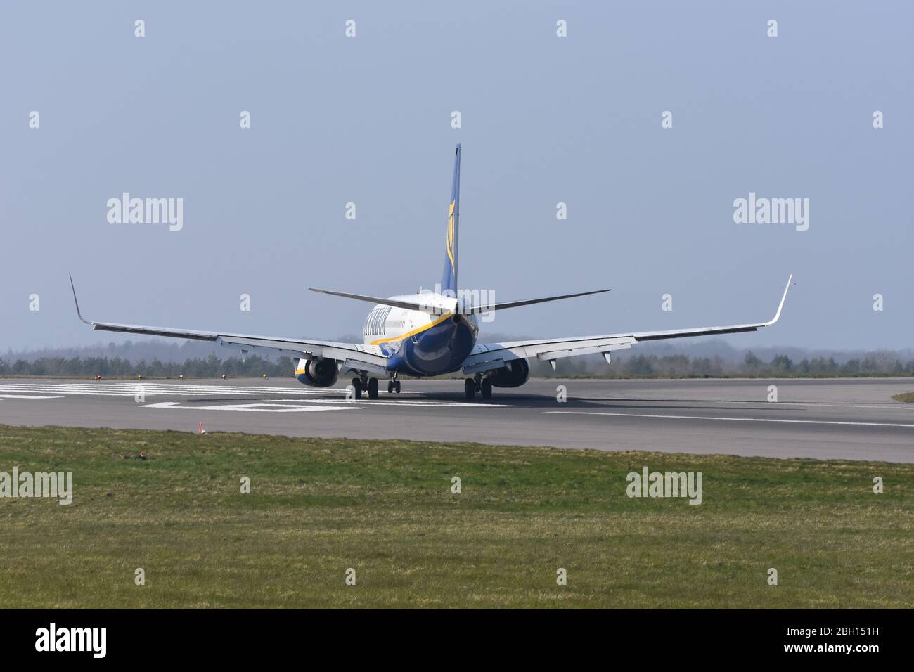 A Ryanair aircraft on the runway at Bristol Airport, Lulsgate Stock ...