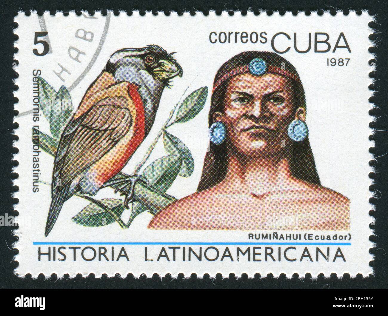 CUBA - CIRCA 1987: Latin American History, Indians and birds, circa ...