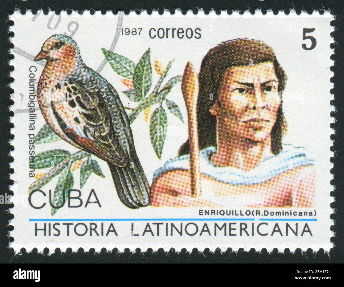 CUBA - CIRCA 1987: Latin American History, Indians and birds, circa ...