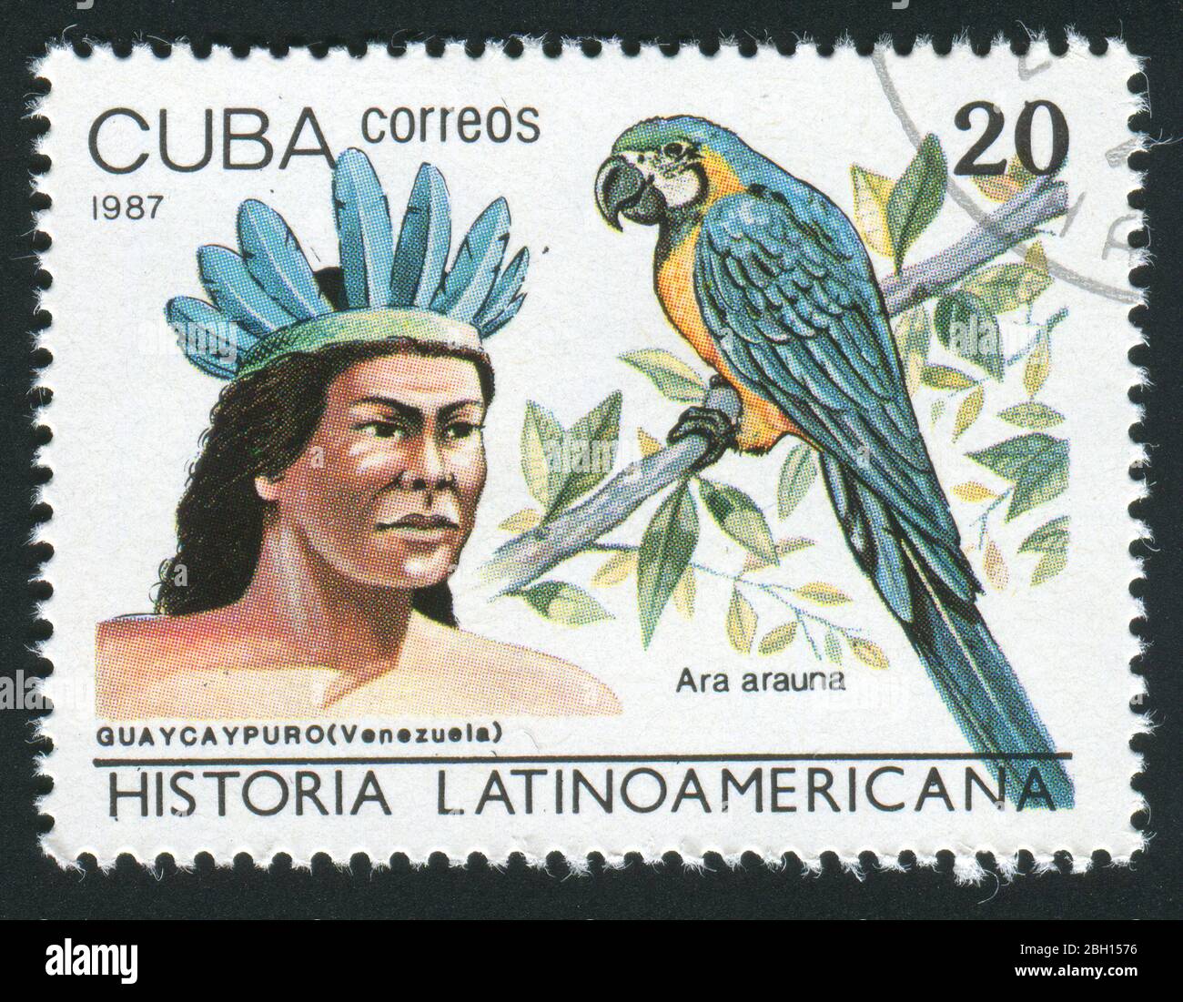 CUBA - CIRCA 1987: Latin American History, Indians and birds, circa ...