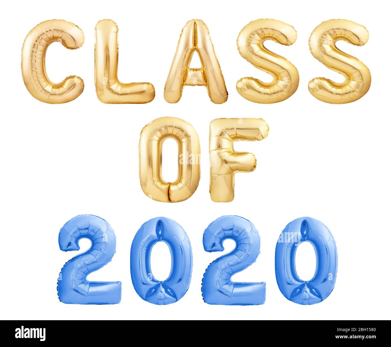 Class of 2020 message made of golden alphabet balloons isolated on ...
