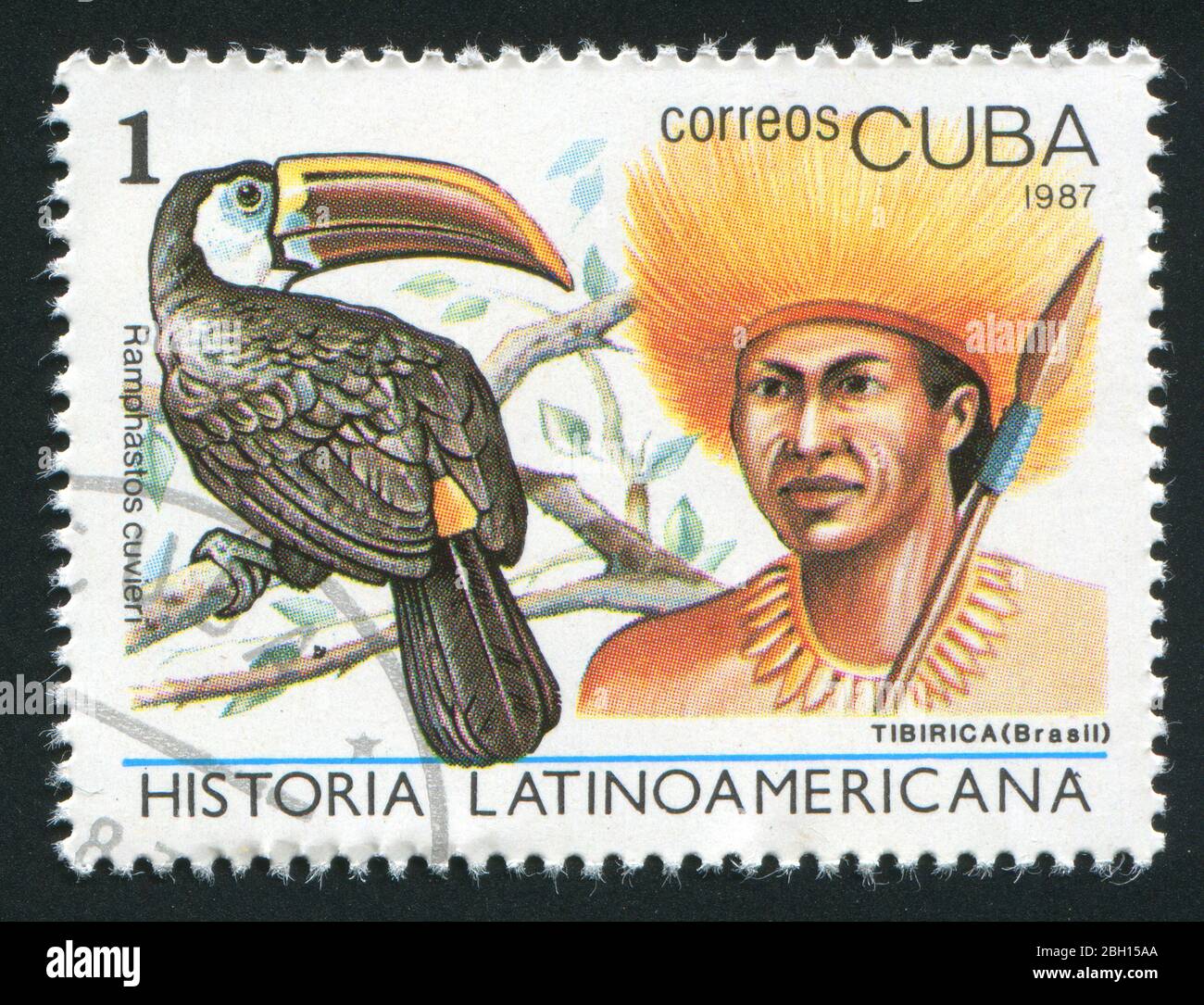 CUBA - CIRCA 1987: Latin American History, Indians and birds, circa ...