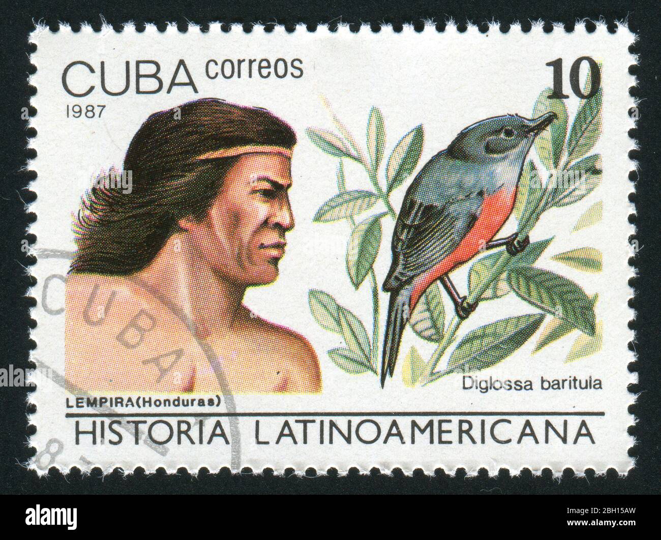 CUBA - CIRCA 1987: Latin American History, Indians and birds, circa ...