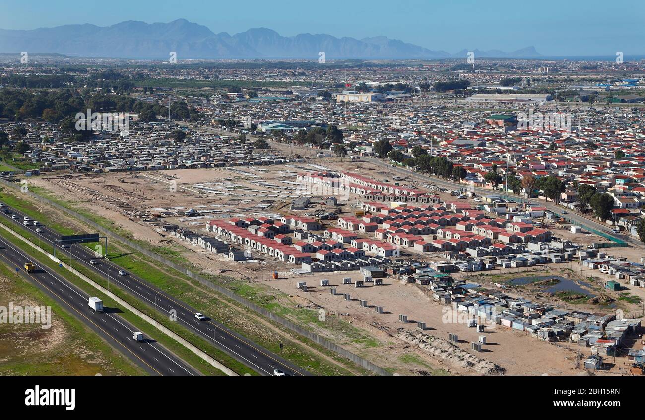 Aerial photo of informal settlements and low-income housing Stock Photo ...