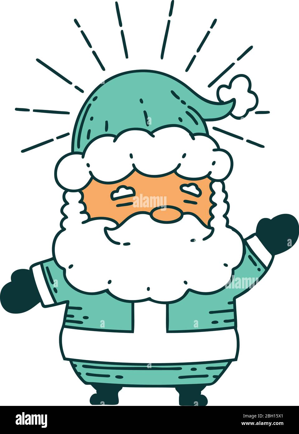 illustration of a traditional tattoo style santa claus christmas ...