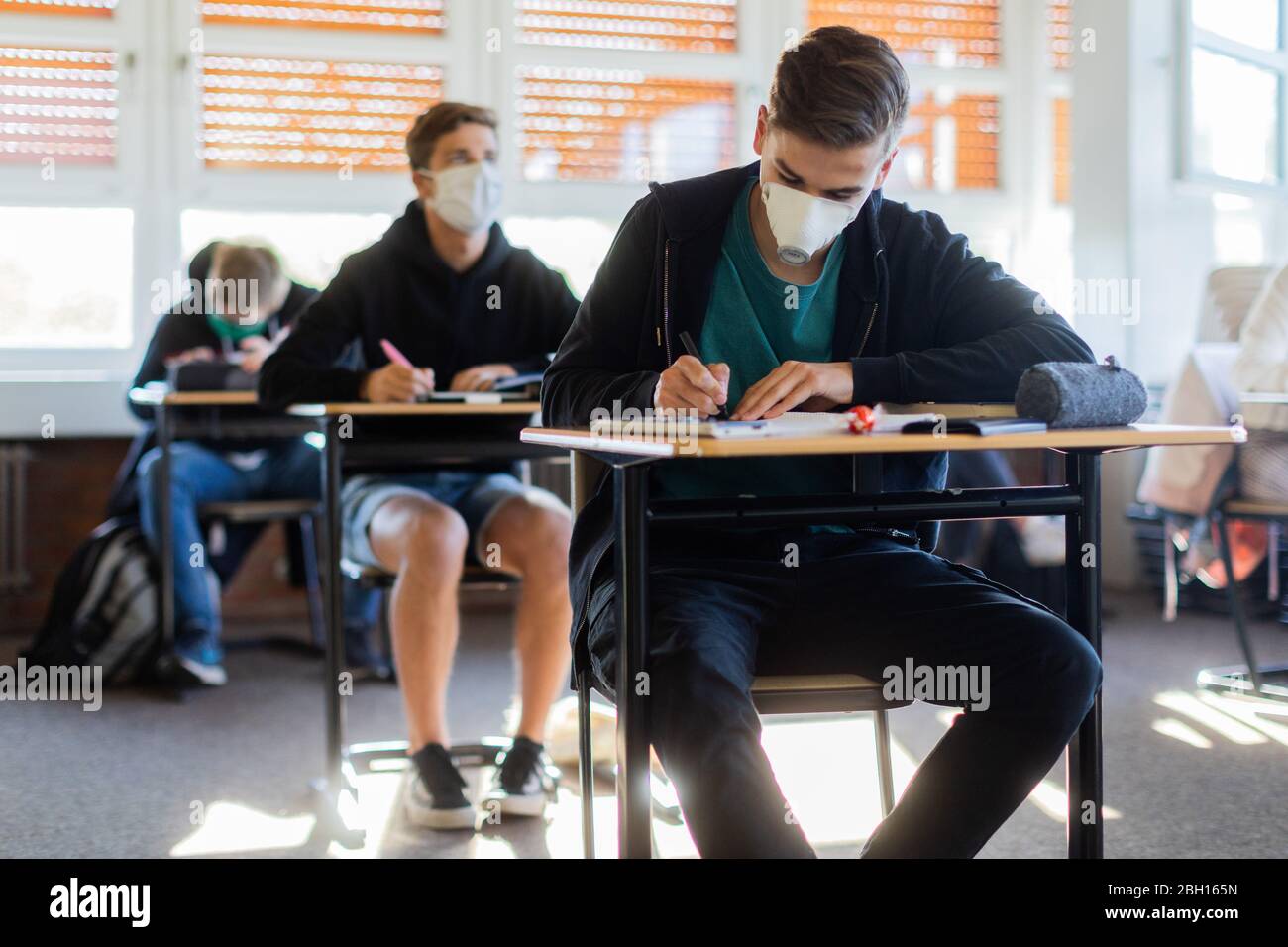Haltern Am See, Germany. 23rd Apr, 2020. Pupils of the 2020 school ...
