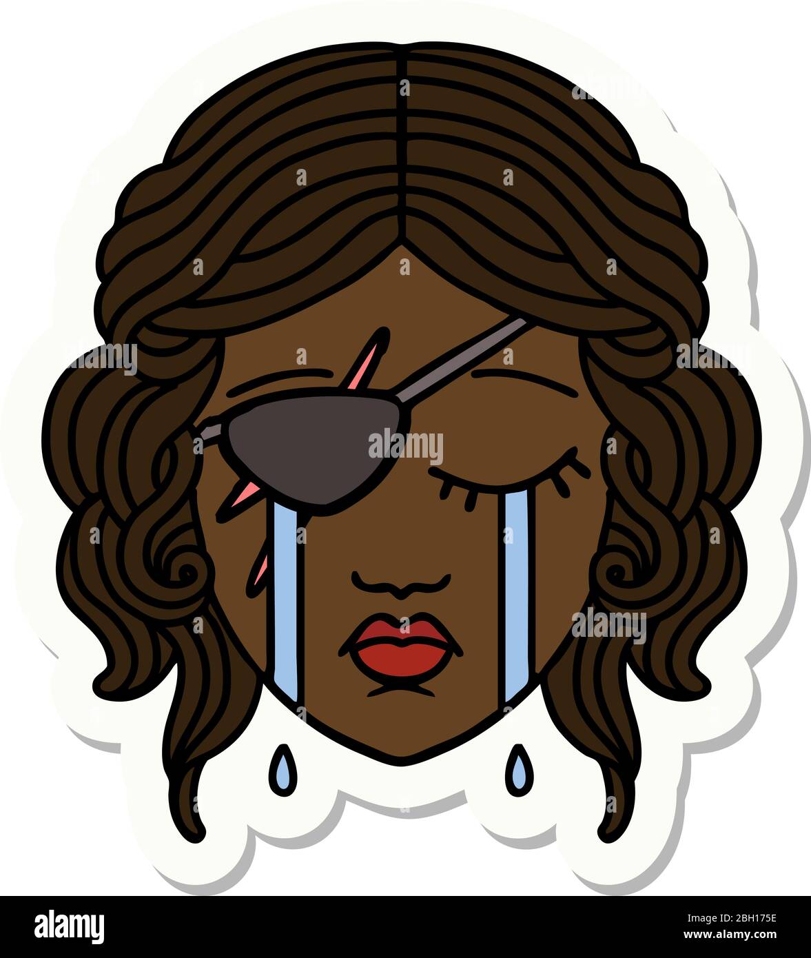 sticker of a crying human rogue character Stock Vector Image & Art - Alamy