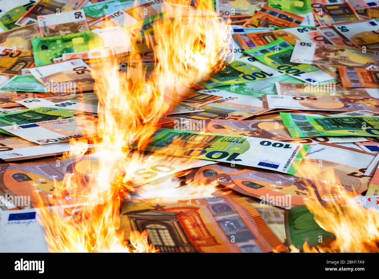 Burning euro symbol hi-res stock photography and images - Alamy