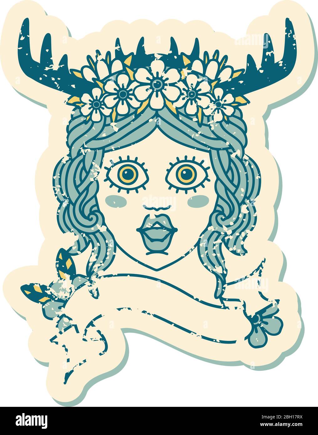 Retro Tattoo Style human druid Stock Vector Image & Art - Alamy