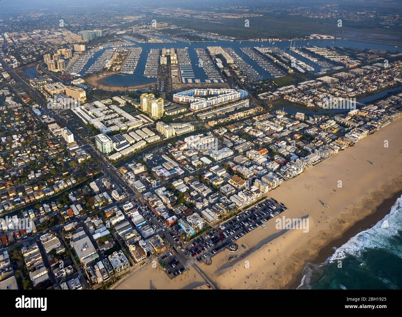 , Venice Beach and Marina del Rey in Los Angeles, 20.03.2016, aerial ...