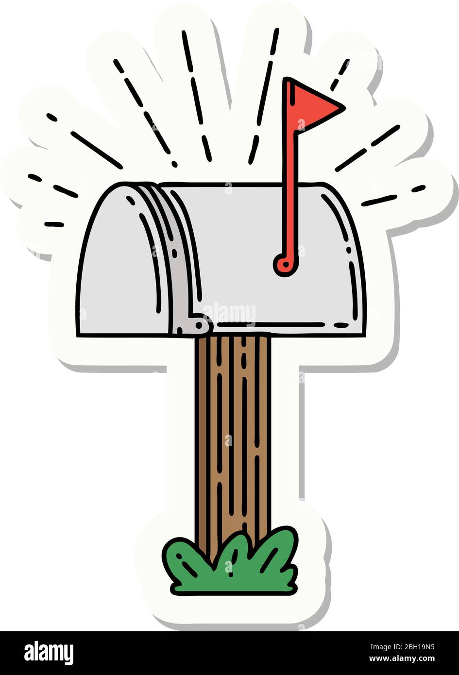 sticker of a tattoo style closed mailbox Stock Vector Image & Art - Alamy