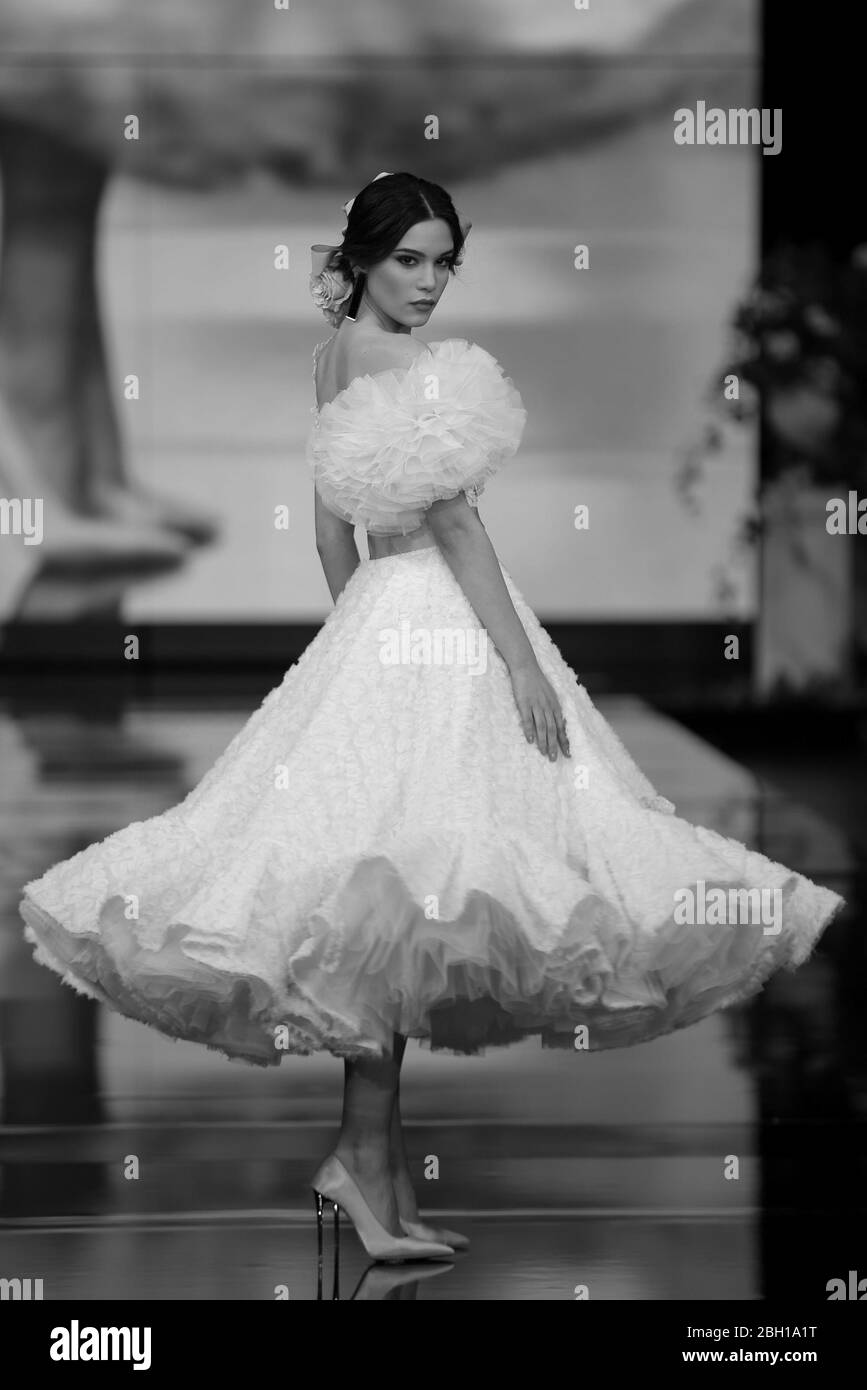 SEVILLA, SPAIN - JAN 30: Model wearing a dress from the Preludio ...