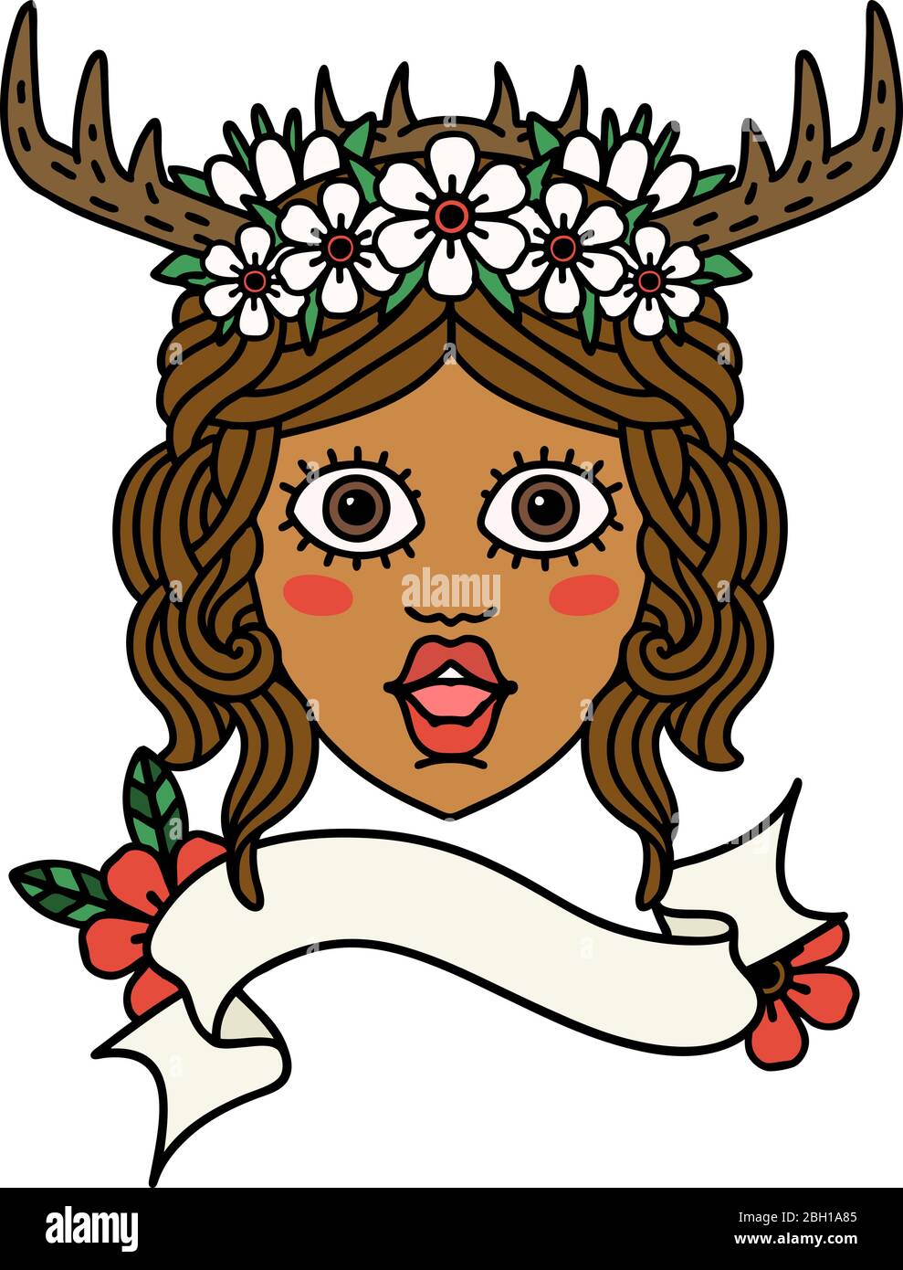 Retro Tattoo Style human druid Stock Vector Image & Art - Alamy