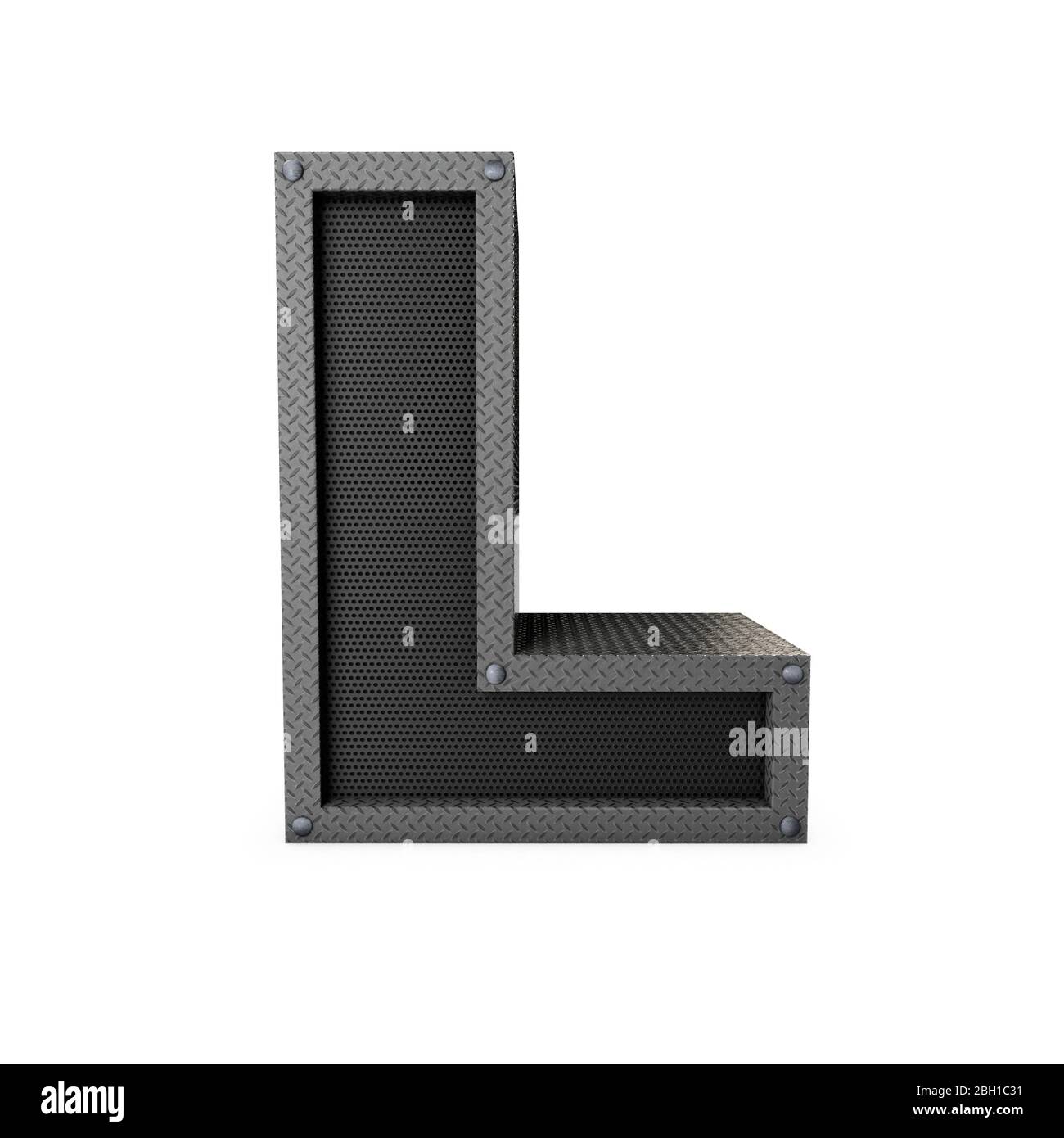 Letter L industrial metal type. 3D Rendering Stock Photo - Alamy