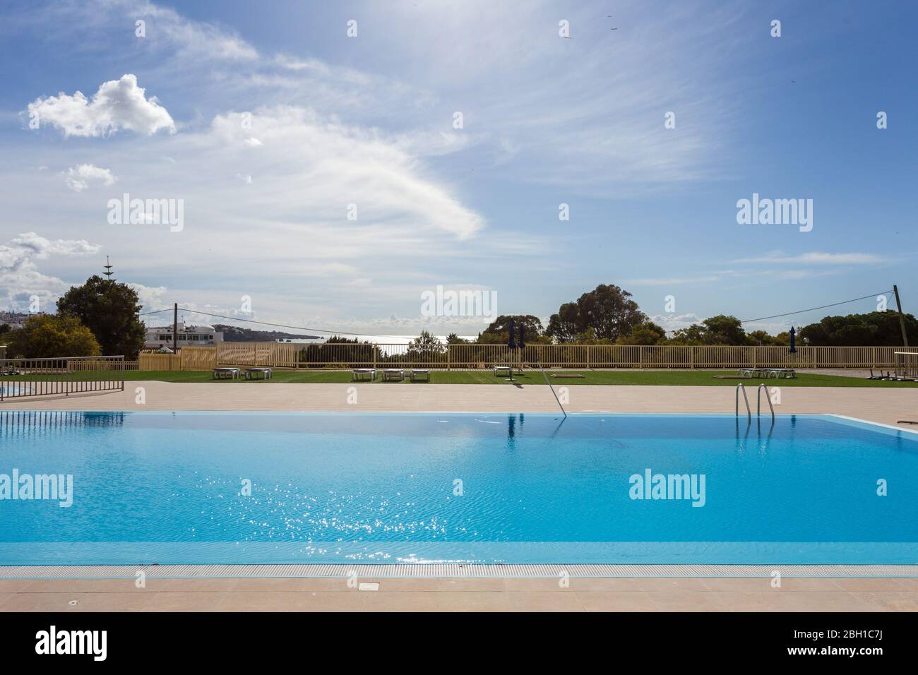 Clear water pool on luxury vacations with sea sight and beautiful ...