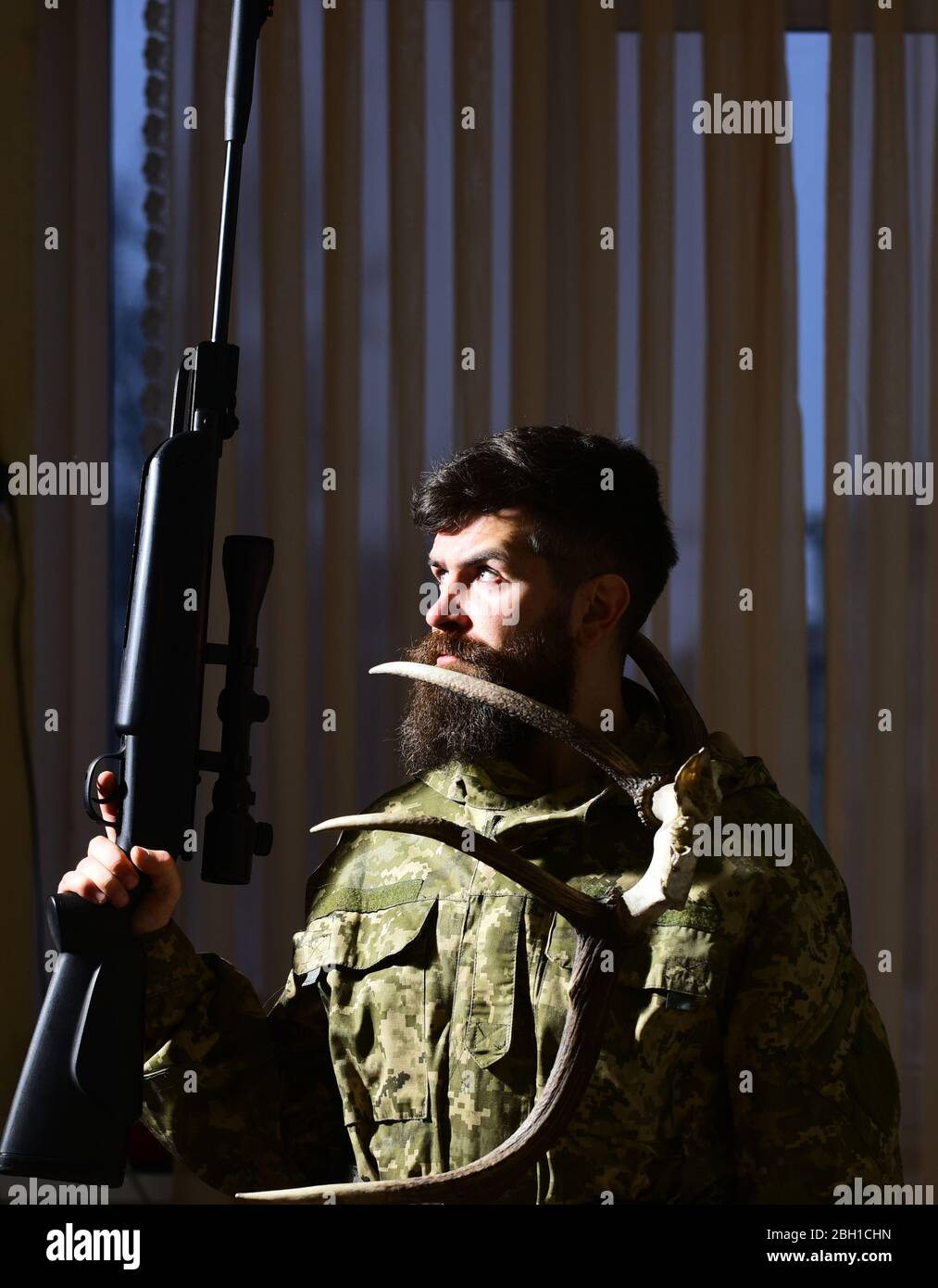 Gamekeeper concept man beard hi-res stock photography and images - Alamy