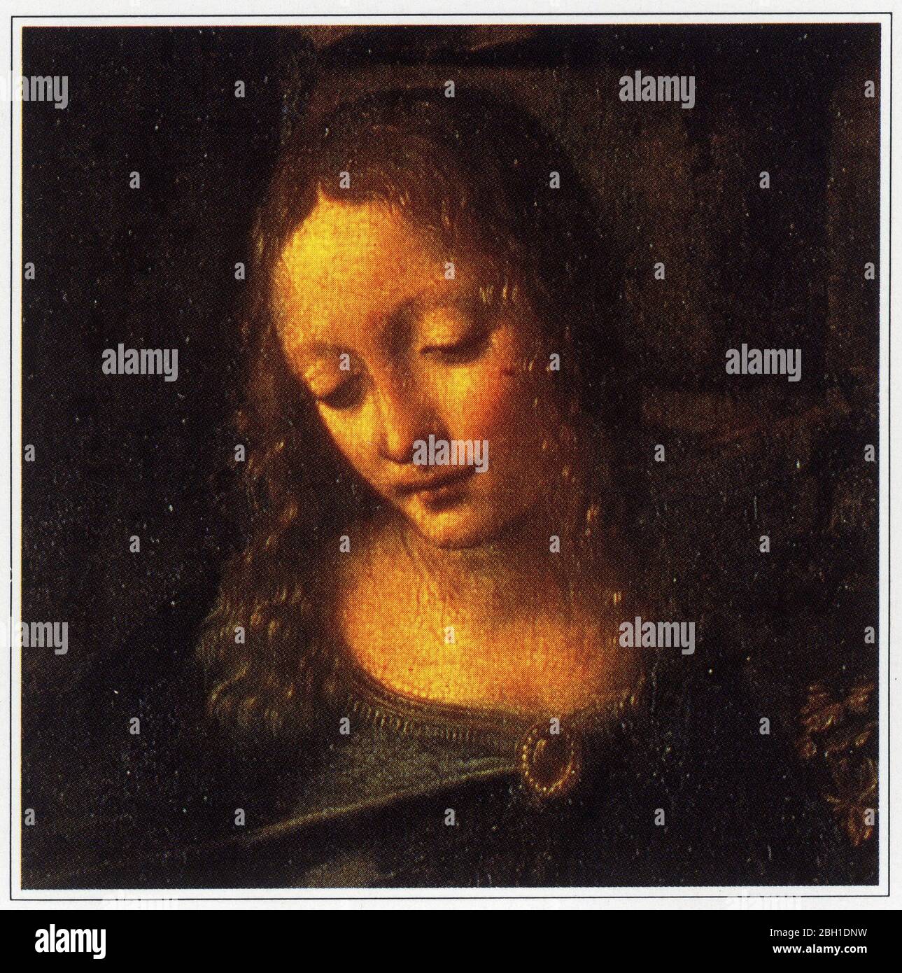 Leonardo da Vinci. The Virgin of the Rocks. Detail. 1478. Oil on canvas ...