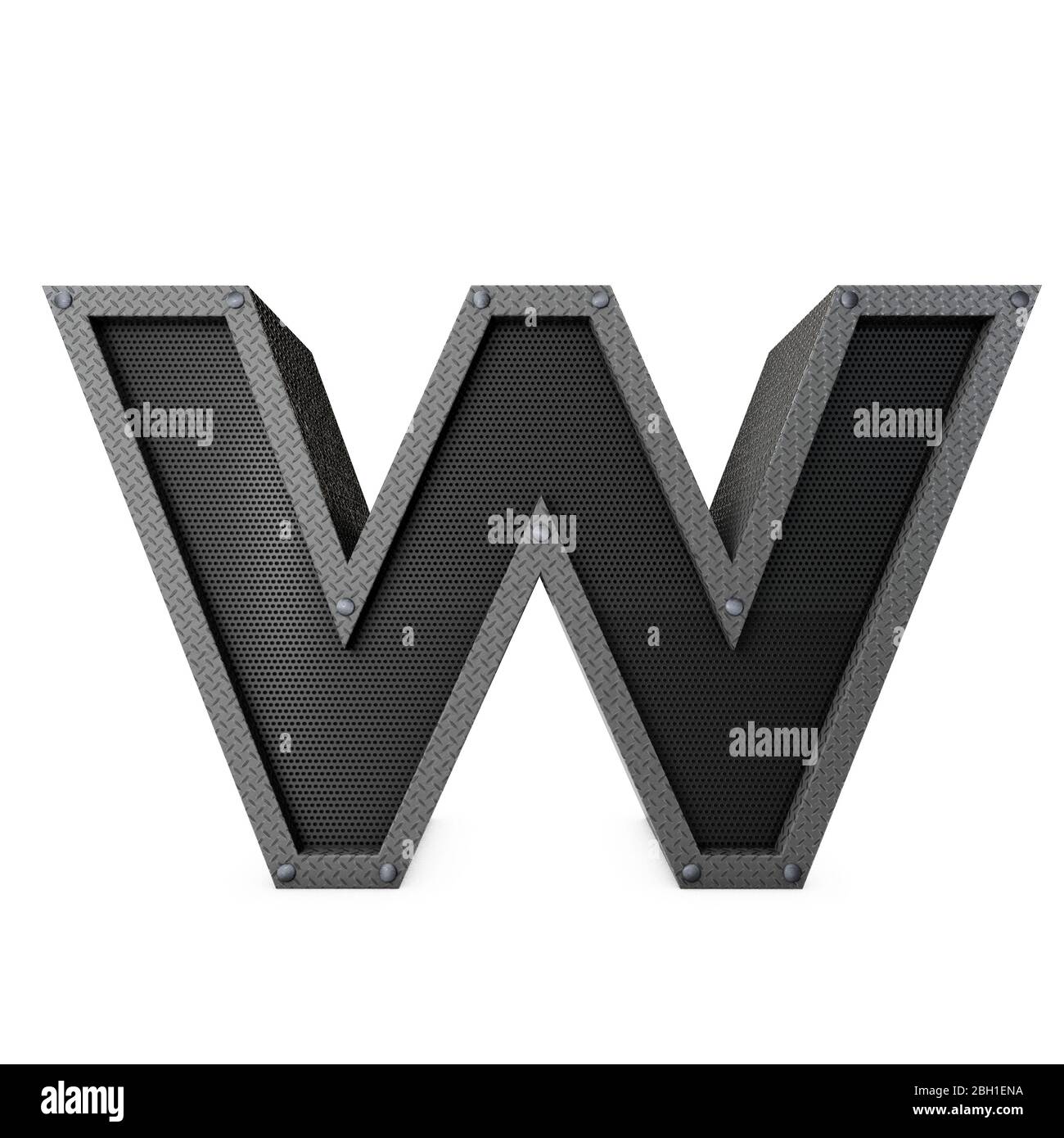 Letter W industrial metal type. 3D Rendering Stock Photo - Alamy